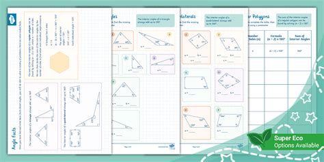 Angles In Triangles Quadrilaterals And Polygons Ages10 11