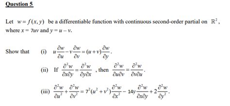 Solved Let W F X Y Be A Differentiable Function With