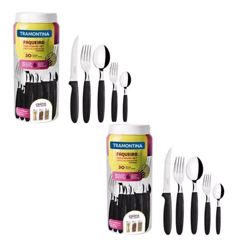 Kit Jogo Talheres Tramontina Colher Faca Garfo Inox 60 Peças Frete grátis