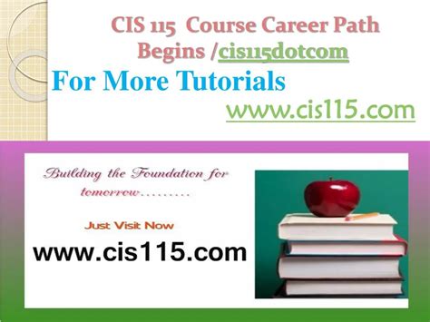 PPT CIS 115 Course Career Path Begins Cga115dotcom PowerPoint Presentation ID 7383032