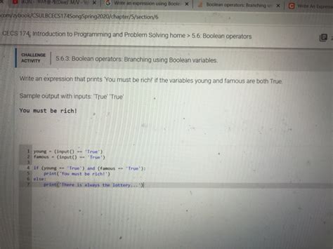 Solved Boolean Operatorsbranching U C Write An Express