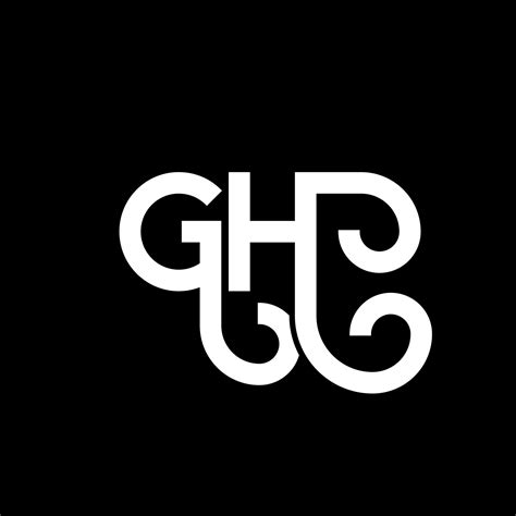 Diseño Del Logotipo De La Letra Gh Sobre Fondo Negro Concepto De