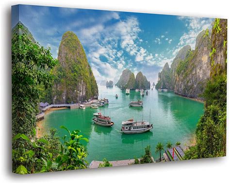 Hfdf Worlds Heritage Famous Places Canvas Wall Art Scenic Posters