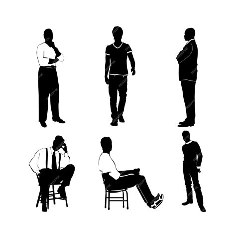 Premium Vector Man Silhoutte Vector Set Collection Vector Illustration