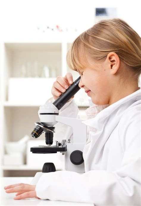 Research Microscope With Molecule Structural Formula And Periodic Table