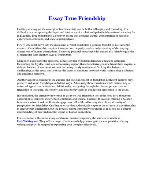 Essay True Friendship Pdf Regression Analysis Linear Regression