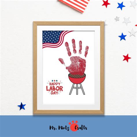 Happy Labor Day Handprint Bbq Craft Fun And Patriotic Art Project For