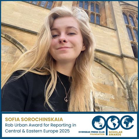 Opc Foundation Scholar Award Winner Highlight Sofia Sorochinskaia