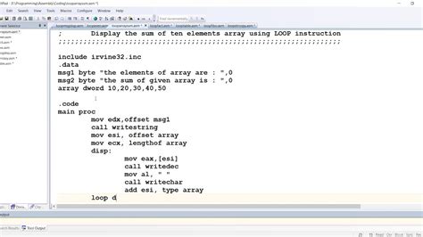 Assembly Language Lecture 23 Loops Message Display Even Nos