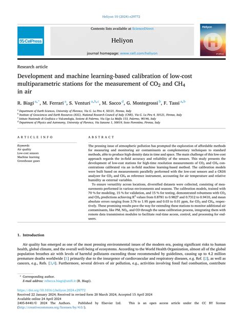 Pdf Development And Machine Learning Based Calibration Of Low Cost Multiparametric Stations