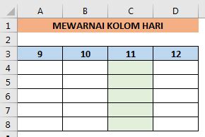 Cara Mewarnai Kolom Hari Ini Otomatis Dengan Menggunakan Rumus Excel ...