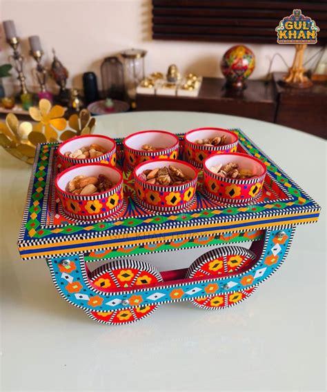 Bowl Thaila Tray With Moving Wheels 013 Gul Khan Truck Art