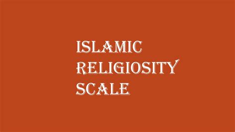 Islamic Religiosity Scale Irs