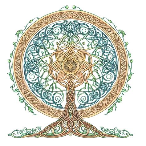 Premium AI Image Colorful Vector Illustration Of A Stylized Tree In A Circle