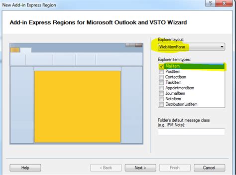 Net Vsto Custom Folder Type Stack Overflow