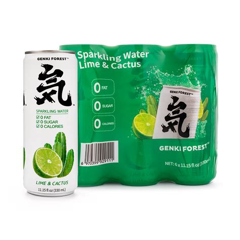 Get Genki Forest Chi Sparkling Water Lime And Cactus Flavor 6pk