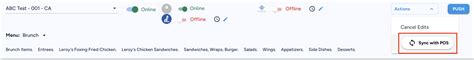 Brink Menu Management Checkmate