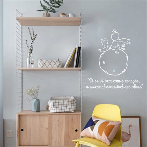 Adesivo Parede Frase Pequeno Principe Essencial Olhos Rosa Shopee Brasil