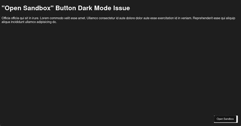 Open Sandbox Button Dark Mode Issue Codesandbox