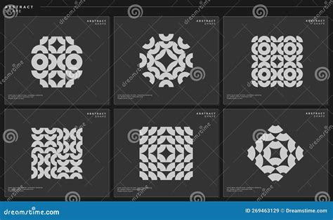 Collection Of Abstract Circle Design Template Modern Radial Line Vector Set Stock Vector