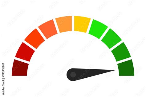 Speedometer With Color Scale And Maximum Value Measure Needle Speed