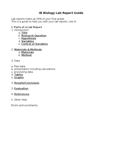 Ib Lab Report Template Artofit