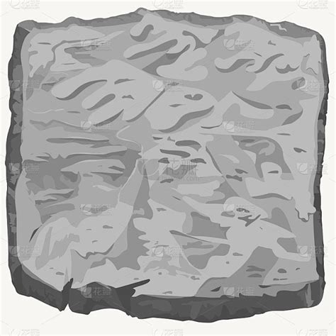 石头卡通横幅。广场石面板。大卵石平式。向量素材 花瓣网