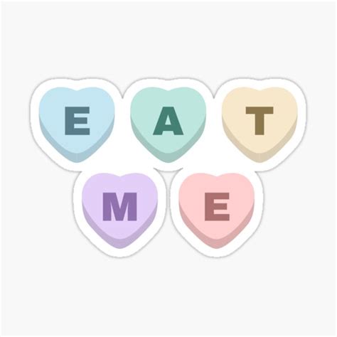 Eat Me Cute Valentines Day Candy Hearts Sticker For Sale By