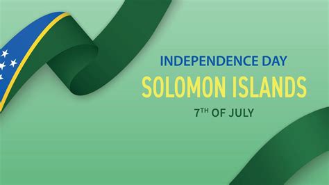 Solomon Islands Independence Day Ribbon Celebration Banner Design