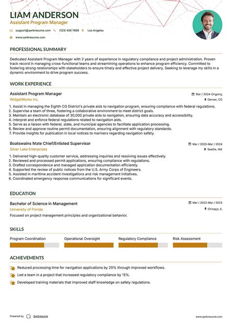 10 Assistant Program Manager Resume Samples And Templates For 2025