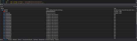 C Visual Studio Can T Show The Value Of Std String Stack Overflow