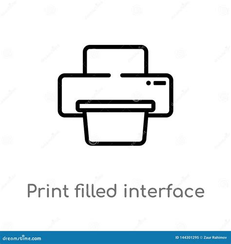 Print Filled Interface Tool Sign Vector Icon On White Background Flat Vector Print Filled