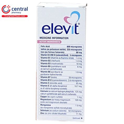 Thuốc Elevit Pre Conception And Pregnancy Bổ Sung Vitamin Khoáng Chất