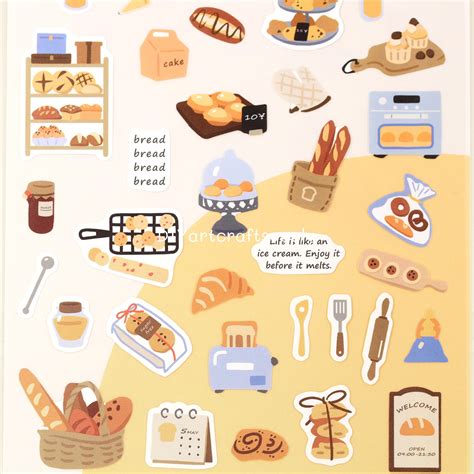 Bread Lover Stickers Bakery Stickers Food Stickers Kawaii Stickers