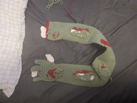 I Made My Nephew A Zombie Arm Scarf For Christmas To Match His Zombie