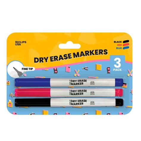 Dry Erase Markers Pen Style Blue Red Black Ink Pk NRS Marketplace