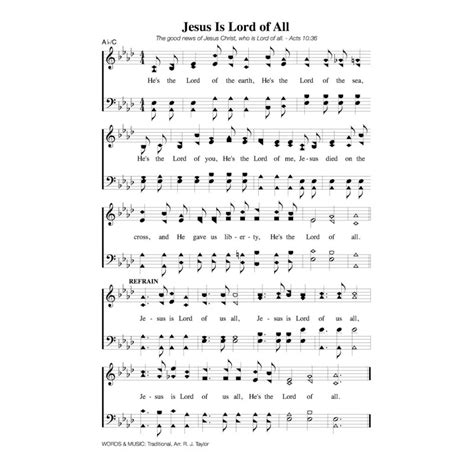 Jesus Is Lord Of All Pdf Song Sheet