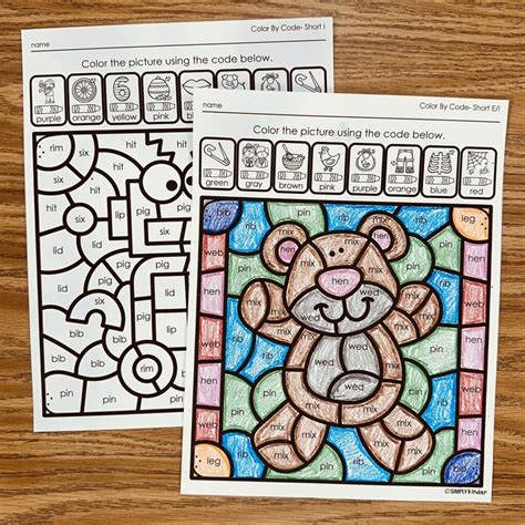 Cvc No Prep Worksheets Color By Codes Simply Kinder Printable Membership Cvc No Prep Worksheets Color By Codes Simply Kinder Printable Membership