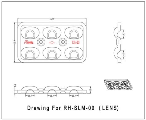 Type Ii Short 6 In One Multi Led Glass Lens Array 70 X 140 Degree For Asymmetrical Street