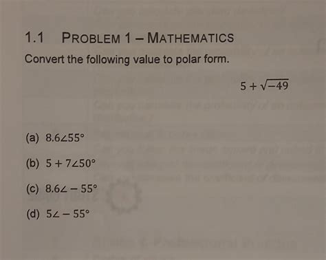 Solved PROBLEM MATHEMATICS Convert The Following Chegg