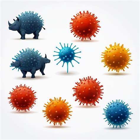 Common Cold Rhinovirus Vector Set White Background Isolated A High Qua
