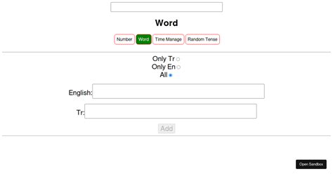 Number Word Time Management Codesandbox