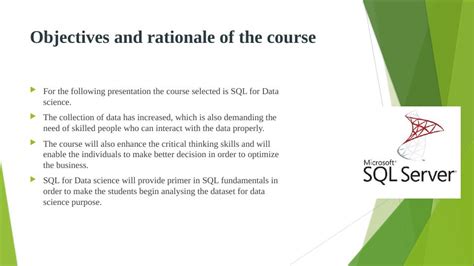 Sql For Data Science Course Objectives Entry Criteria And Learning