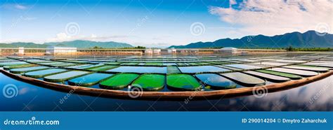 Shrimp Farm With Aquaculture Ponds Showcasing The Sustainable