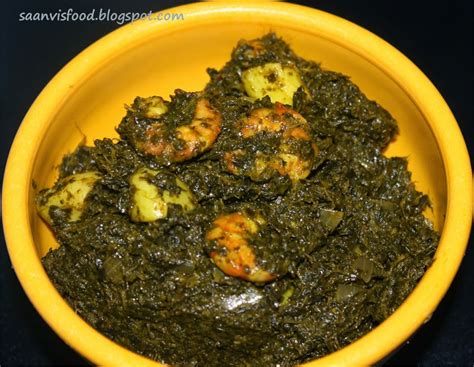 Saanvis Food Gongura Royyalu Nuvvula Kurra Prawns Cooked In Sour Greens