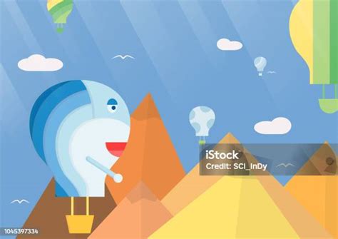 풍선 축제 장면 배경입니다 햇빛으로 평면 스타일에 벡터 그림입니다 개념에 대한 스톡 벡터 아트 및 기타 이미지 개념 디자인