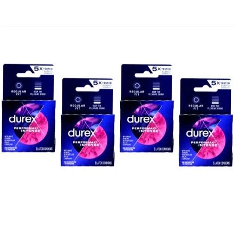 4 Pack Durex Performax Intense Climax Control Ultra Fine 3 Condoms Each