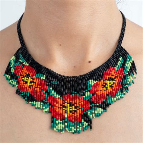 Beadwork Necklace Etsy