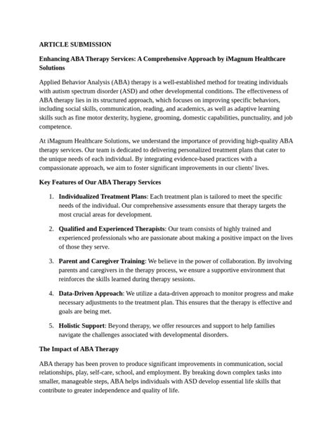 Aba Theraphy Billing Services Pdf