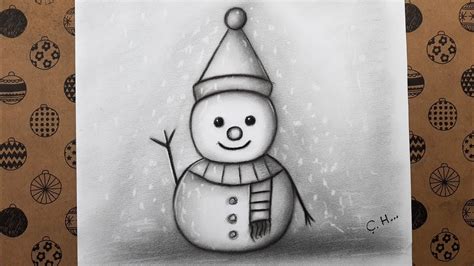 Kolay Kardan Adam Çizimi Nasıl Yapılır Adım Adım Karakalem Çizimler Easy Snowman Drawing